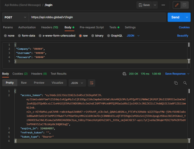 API sendMessage - Robbu